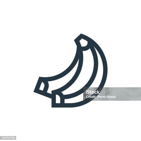 흰색 배경에 격리 된 바나나 벡터 아이콘 개요 웹 사이트 디자인 및 모바일 응용 프로그램 개발을위한 얇은 라인 바나나 아이콘 얇은 선 바나나 윤곽선 아이콘 벡터