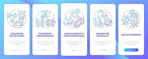 Onboarding Mobile App Screen Featuring Blue Gradient Representing Customer Behavior Trends