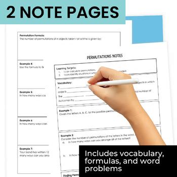 Permutations Guided Notes And Worksheet By Boldly Inspired Curriculum