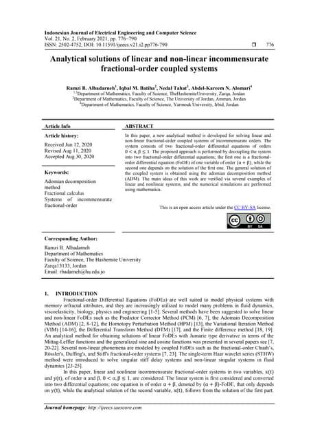 Analytical Solutions Of Linear And Non Linear Incommensurate Fractional