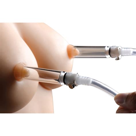 Nipple Pumping System With Dual Detachable Acrylic Cylinders Sex Toy Distributing