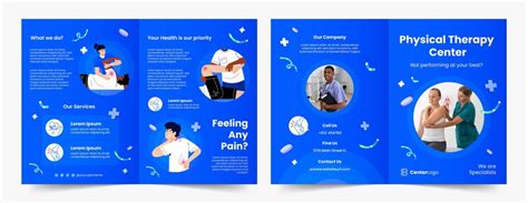 평면 디자인 물리 치료사 브로셔 무료 벡터