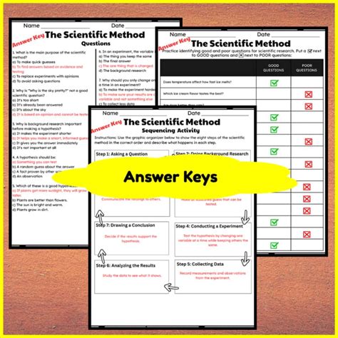 Scientific Method Reading Comprehension Passage With Examples Worksheets