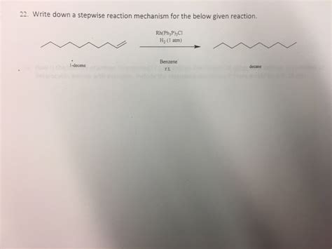 Solved Write down a stepwise reaction mechanism for the | Chegg.com