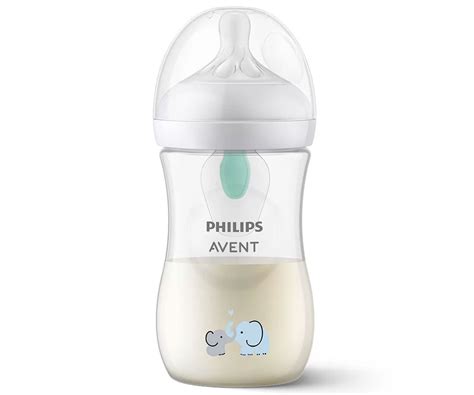 Пластмасово шише за хранене с биберон без протичане 1м с клапа Airfree Philips Avent Natural