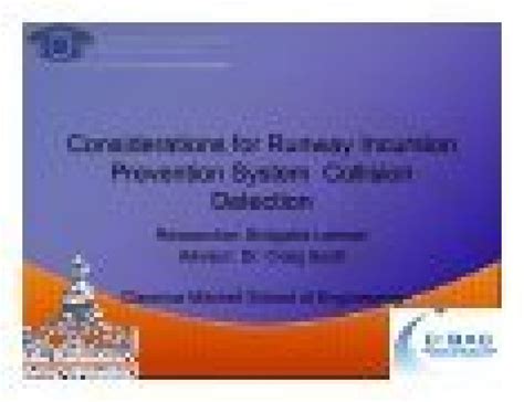 Considerations For Runway Incursion Prevention System Collision