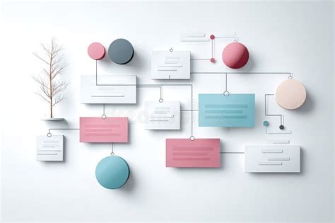 Mind Map Connecting Geometric Shapes And Text Boxes For Visualizing