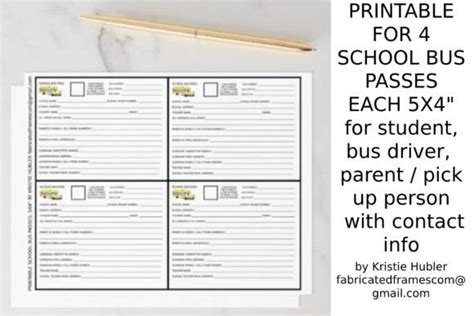 4 School Bus Passes 2 For Student Pickup Graphic By Fabricatedframescom