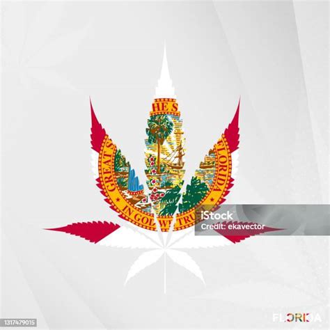 마리화나 잎 모양에 플로리다의 국기 플로리다에서 합법화 대마초의 개념 0명에 대한 스톡 벡터 아트 및 기타 이미지 0명 건강관리와 의술 기 Istock