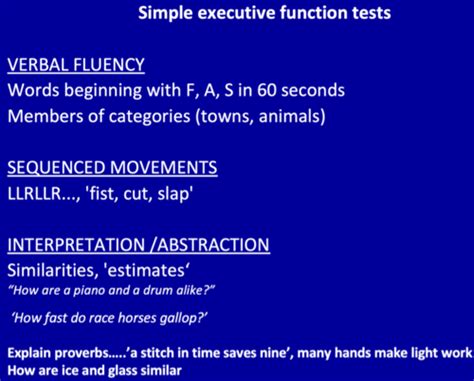 executive function flashcards quizlet