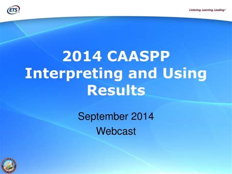 Ppt 2014 Caaspp Interpreting And Using Results Powerpoint