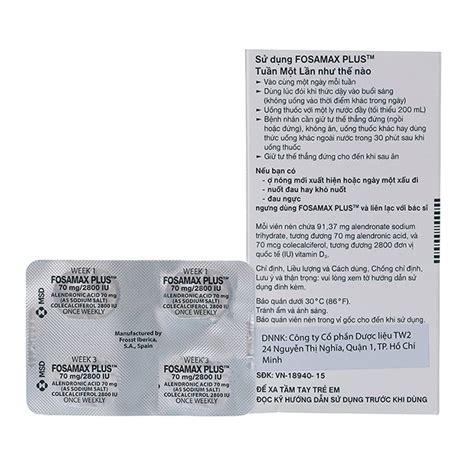 Thuốc Loãng Xương Fosamax Plus Hộp 1 Vỉ X 4 Viên