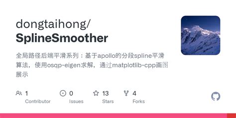 Github Dongtaihongsplinesmoother 全局路径后端平滑系列：基于apollo的分段spline平滑算法，使用osqp Eigen求解，通过