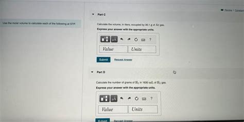 Solved Lhe The Molar Volume To Caiculate Each Of The Chegg Com