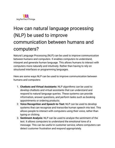 Ppt How Can Natural Language Processing Nlp Be Used To Improve