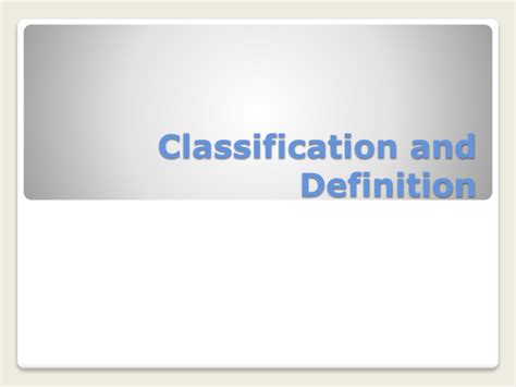 Classification And Definition Powerpoint