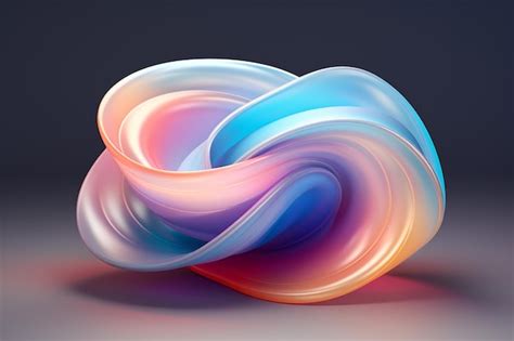 Premium Photo Holographic Gradient Abstract Shape 3d Rendering