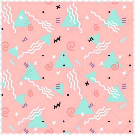 분홍색 신선한 멤피스 반복 기하학적 배경 일러스트개요 Png 일러스트 무료 다운로드 Lovepik