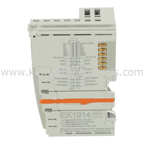 Beckhoff Ek1914 Beckhoff Ethercat Coupler With Standard Safety I Os 6di 6do Ip20 44x100x67mm
