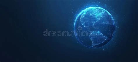 Glowing Blue Digital World Globe Concept Of Global Network Connectivity Hologram Cyberspace
