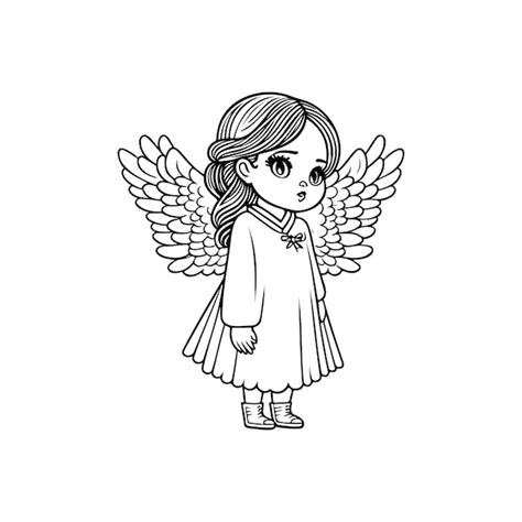 Premium Vector Angel Girl Icon Hand Draw Black Colour Easter Sunday Logo Vector Element And Symbol