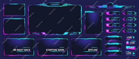 게임 스트림 프레임 게임 스트림 Hud 프레임 트위치 스트리밍 미디어 게이머 브로드캐스트 웹캠 디지털 상자 비디오 화면 화려한