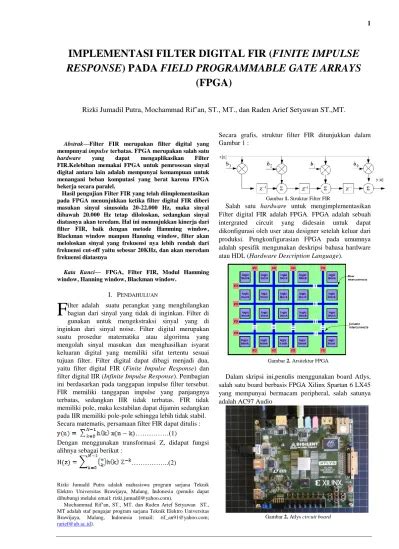 Implementasi Filter Digital Fir Finite Impulse Response Pada Field