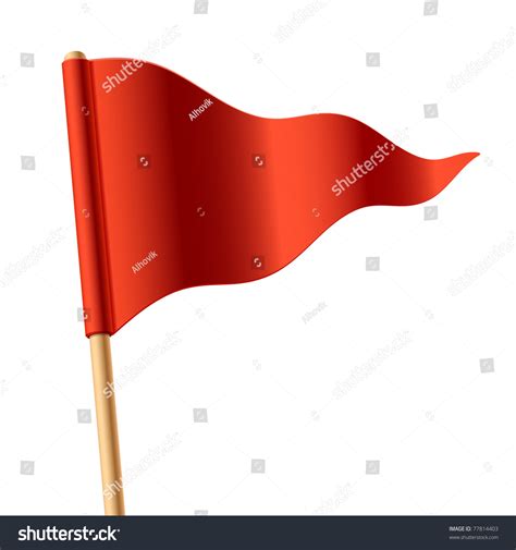 Waving Red Triangular Flag Vector Stock Vector 77814403 Shutterstock