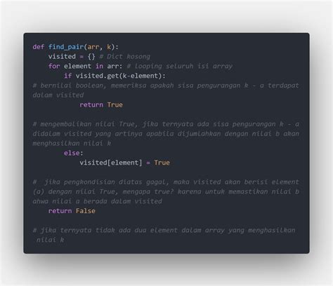 coding interview penjelasan find pair that sums up to k menggunakan