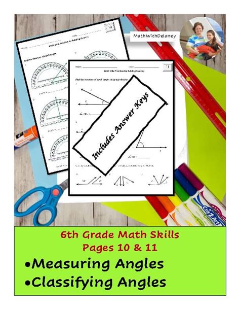 6th Grade Math Skills Pages 10 11 ~ Measuring And Classifying Angles