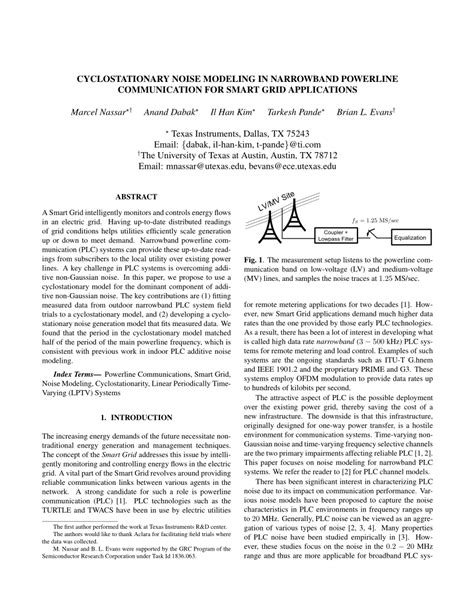 Pdf Cyclostationary Noise Modeling In Narrowband Powerline