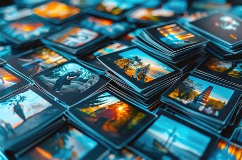 Stack Of Pictures With Landscape And Portrait Shots Premium Ai Generated Image