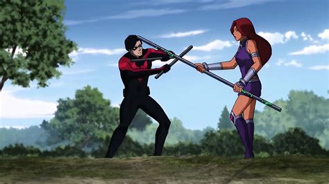 Starfire Anime Ballbusting Kick From Behind Nightwing Teen Titans Lily Starfire Eporner
