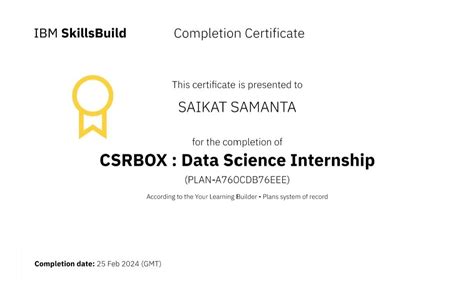 Saikat Samanta On Linkedin Datascience Ibm Skillbuild Csrbox