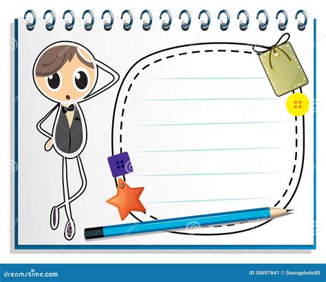 A Notebook With An Empty Nametag Stock Image Image