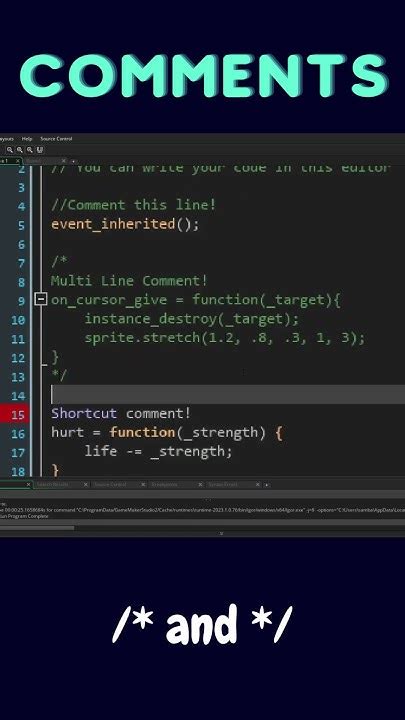 comment your code gamemaker youtube