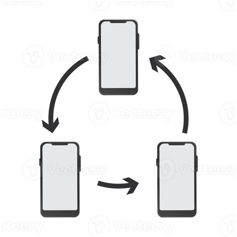 Flat Design Smartphone Data Synchronization Process Diagram Connection
