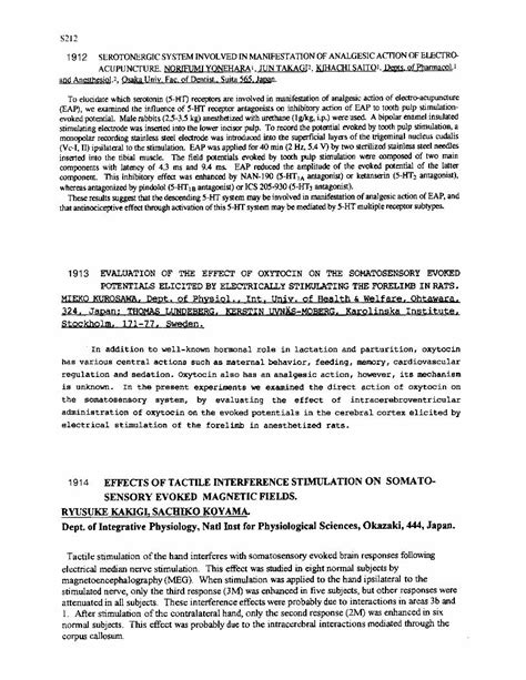 Pdf 1912 Serotonergic System Involved In Manifestation Of Analgesic