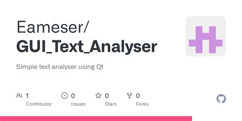 Github Eameser Gui Text Analyser Simple Text Analyser Using Qt