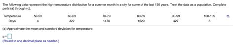 Solved The Following Data Represent The