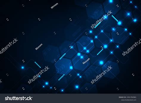 Vector Abstract Circuit Hexagon Cell Blue Stock Vector Royalty Free