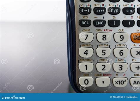 Calculator Keypad Numbers Buttons Small Modern Desk Work White Stock Image Image Of Detail