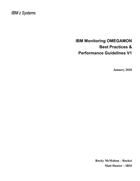 Ibm Monitoring Omegamon Best Practices And Performance Guidelines V1 Docslib