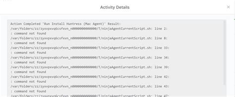 install via ninjaone rmm macos huntress product support