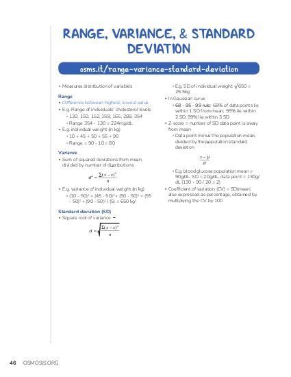 Range Variance And Standard Deviation Osmosis