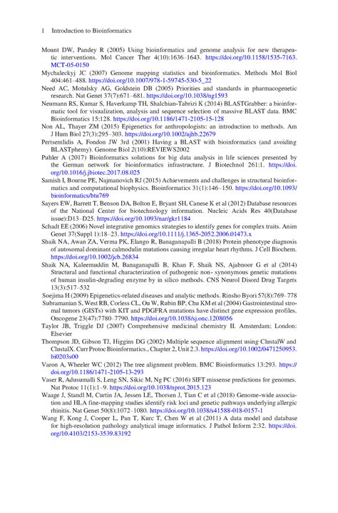 Essentials Of Bioinformatics Notes Introduction To Bioinformatics Mount DW Pandey R