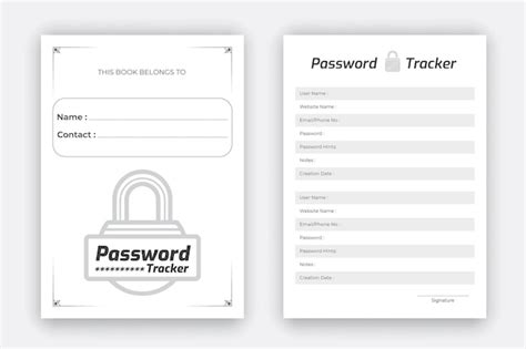 premium vector password tracker log book design template personal and