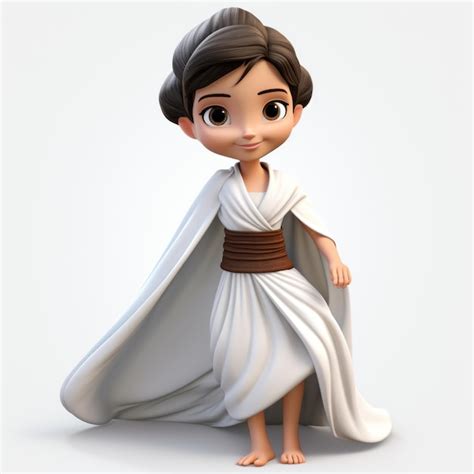 Premium Photo Highly Detailed 3d Animation Of Princess Rey In Star Wars Style