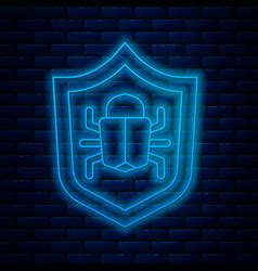 Glowing Neon Line System Bug Concept Icon Isolated