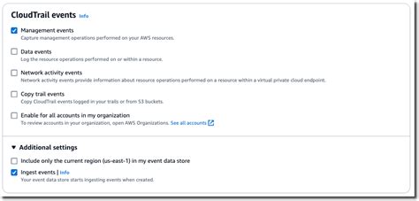 Create An Event Data Store For Cloudtrail Events With The Console Aws